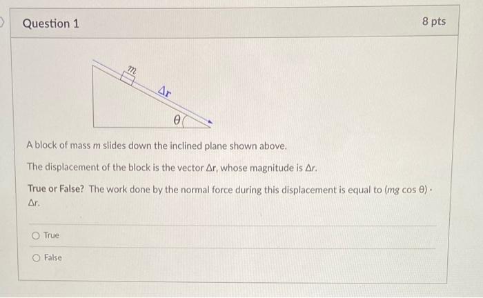 Solved A block of mass m slides down the inclined plane | Chegg.com