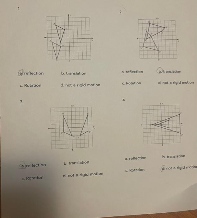 Solved reflection across the x-avio 10. rotation 90∘ | Chegg.com
