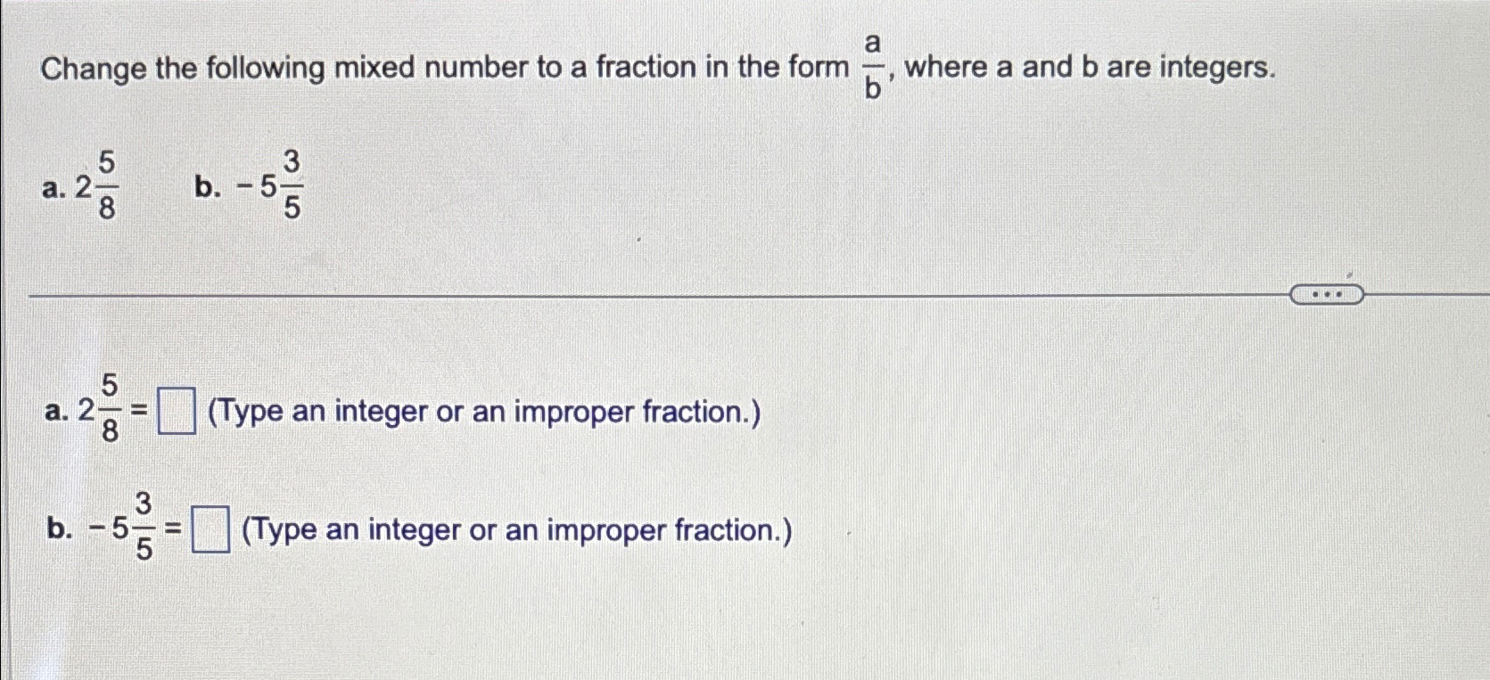 Solved Change the following mixed number to a fraction in | Chegg.com