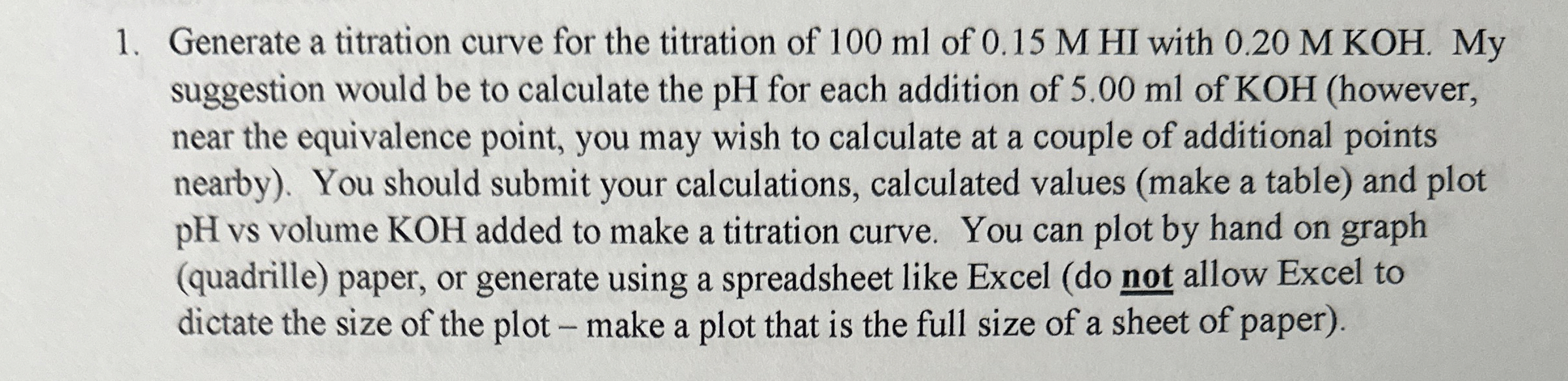 Generate a titration curve for the titration of 100 | Chegg.com