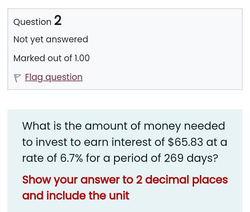 Solved Question 2 Not yet answered Marked out of 1.00 | Chegg.com