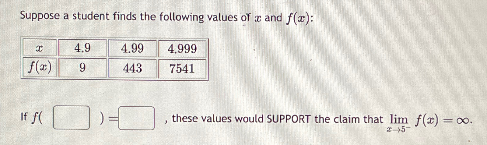 Solved Suppose a student finds the following values of x | Chegg.com