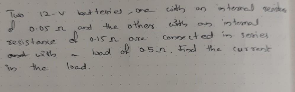 Solved Two 12-V and batteries one coith an isterstal | Chegg.com