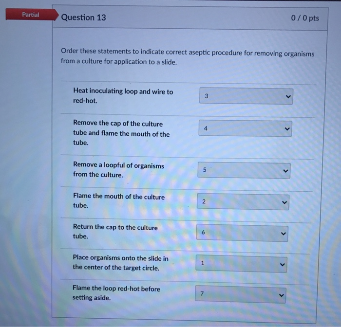 Solved 1) Order these statements to indicate correct aseptic | Chegg.com