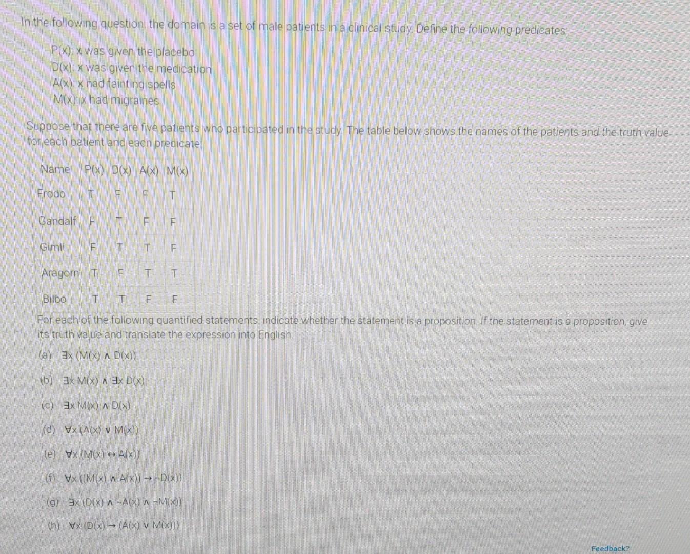 Solved For each of the following quantified statements, | Chegg.com