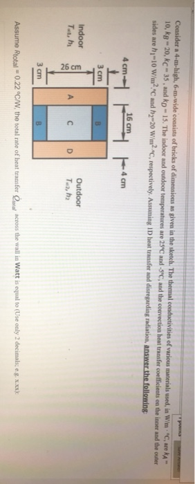 Solved трите Consider a 4-m-high, 6-m-wide consists of | Chegg.com