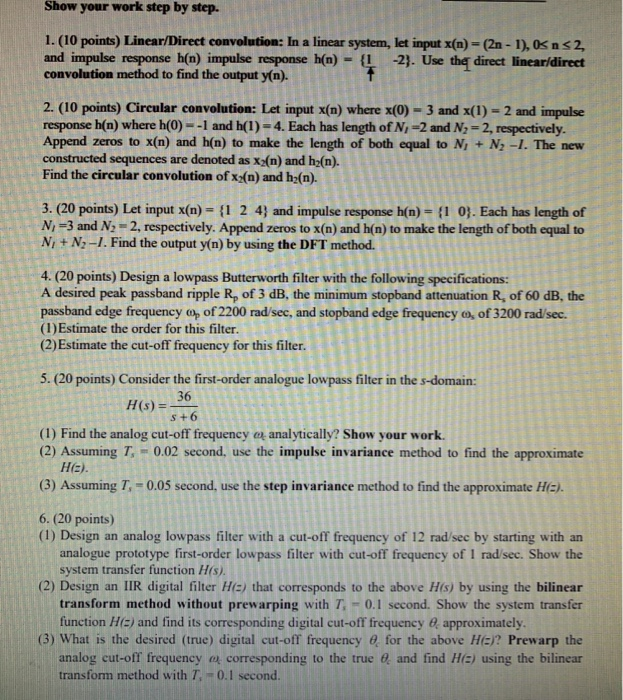 Solved Show your work step by step. 1. (10 points) | Chegg.com