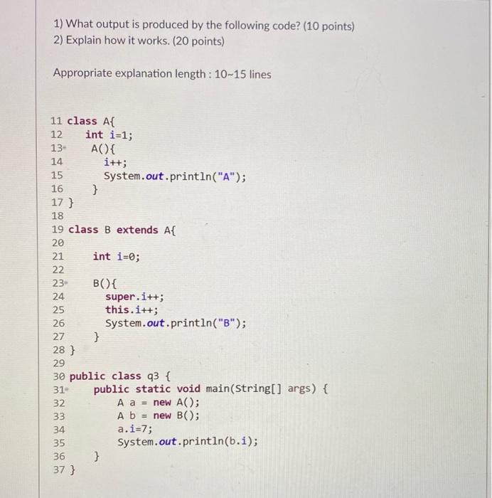 Solved 1) What output is produced by the following code? (10 | Chegg.com