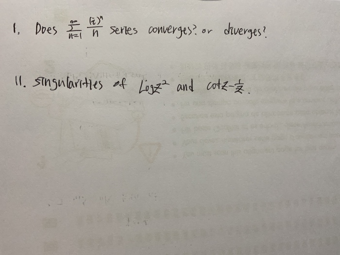 Solved 1 Does her on selles converges? or diverges? 11. | Chegg.com