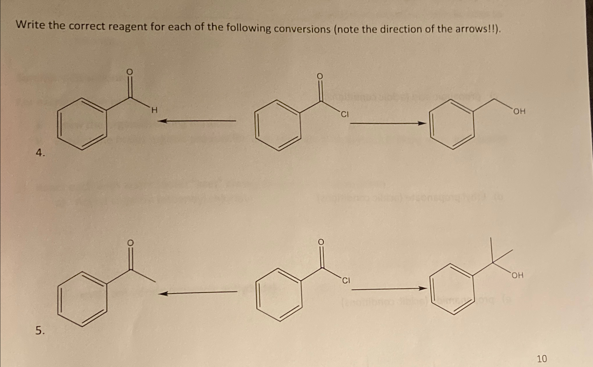 Solved Write the correct reagent for each of the following | Chegg.com