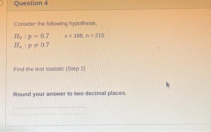 Solved Consider the following hypothesis, | Chegg.com