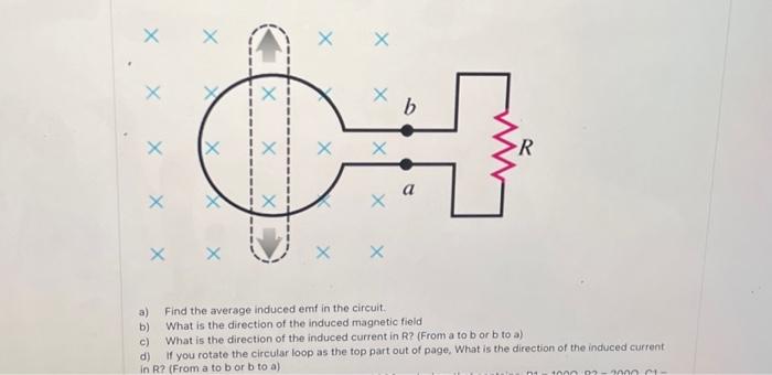a) Find the average induced emf in the circuit. b) | Chegg.com