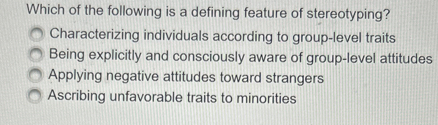 Solved Which of the following is a defining feature of | Chegg.com