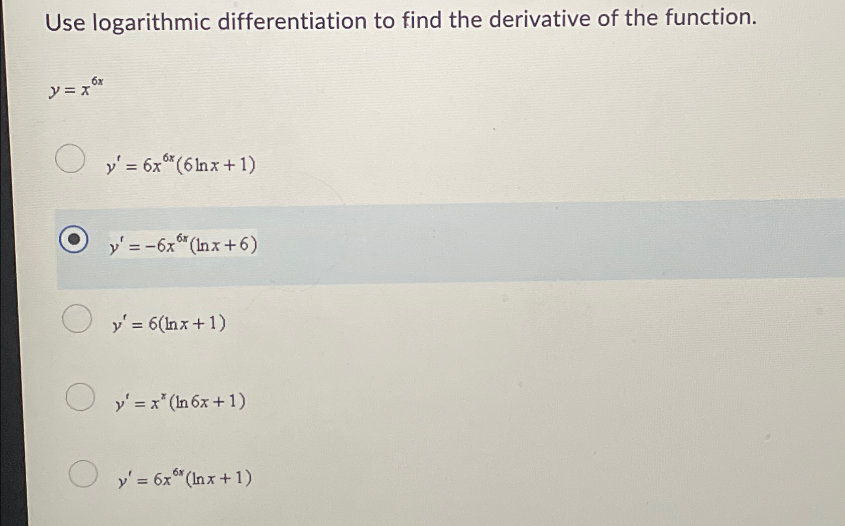 Solved Use logarithmic differentiation to find the | Chegg.com