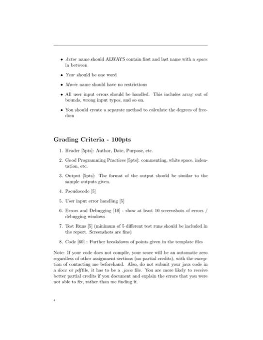 Solved Programming Assignment:JAVADegrees of Kevin | Chegg.com