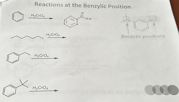 Solved Reactions at the Benzylic Position | Chegg.com