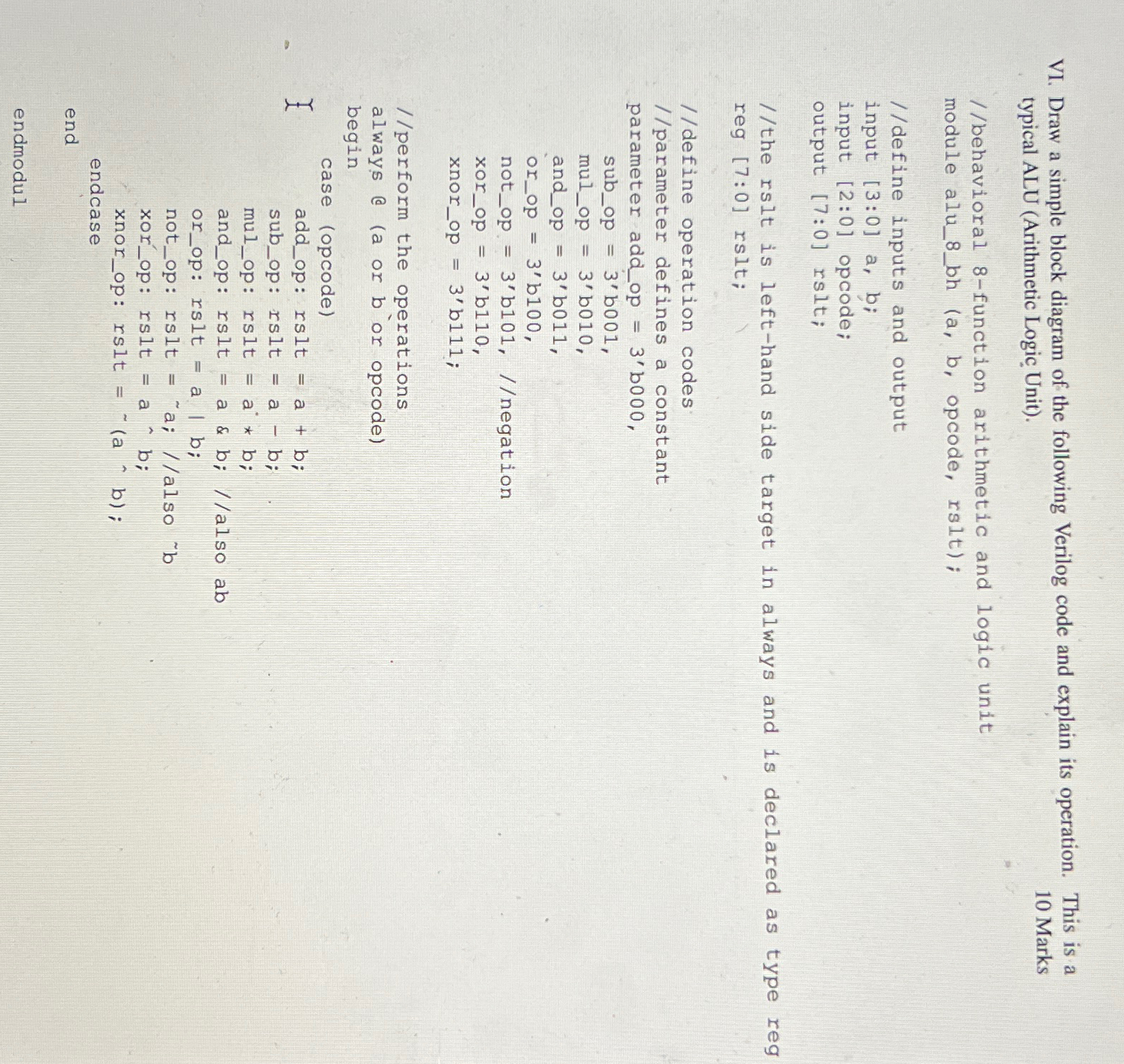 Solved VI. ﻿Draw a simple block diagram of the following | Chegg.com