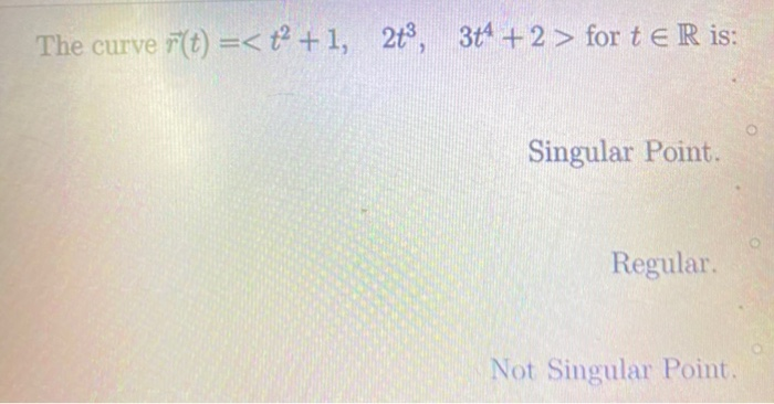 Solved The Curve F T