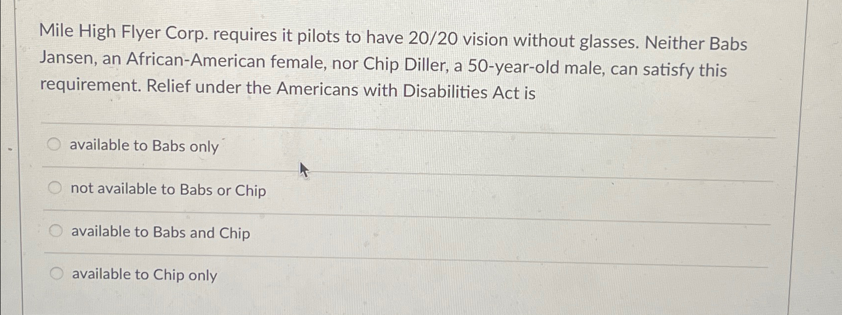 Solved Mile High Flyer Corp. requires it pilots to have | Chegg.com