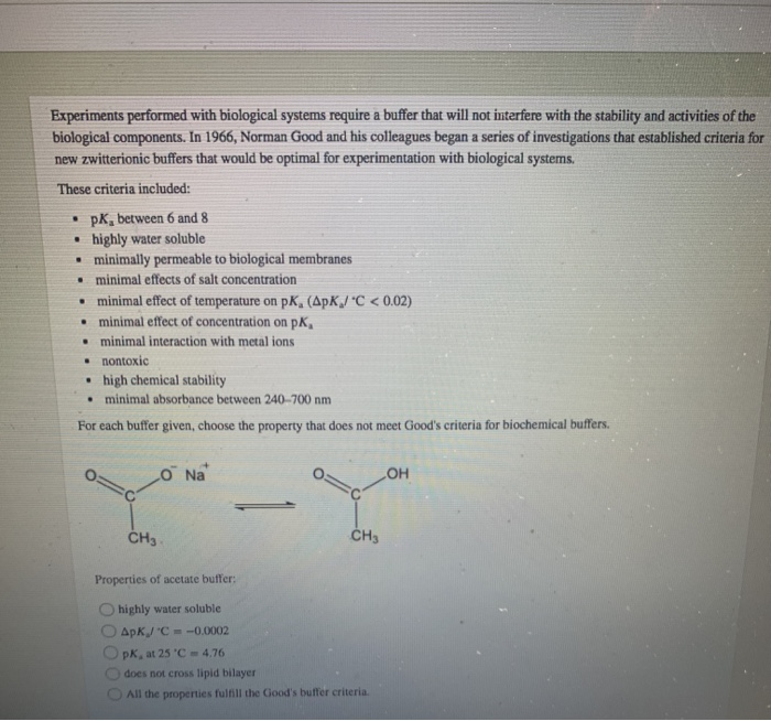 Solved . . Experiments performed with biological systems | Chegg.com