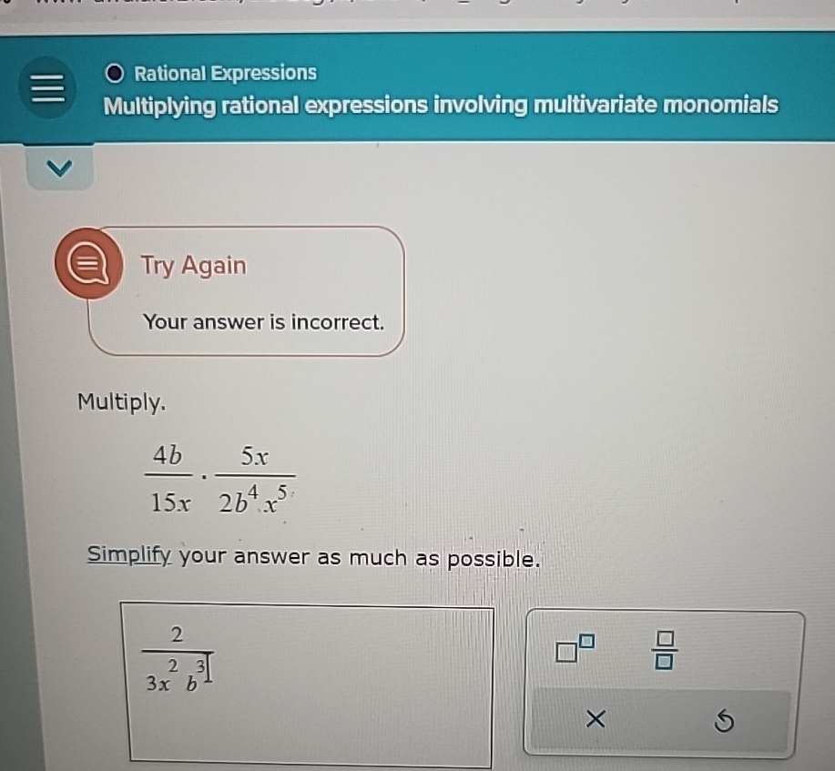 Solved Rational ExpressionsMultiplying rational expressions | Chegg.com