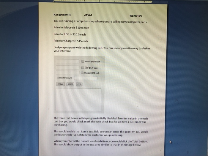 Solved Assignment-4 JAVA2 Worth 10% You are running a | Chegg.com