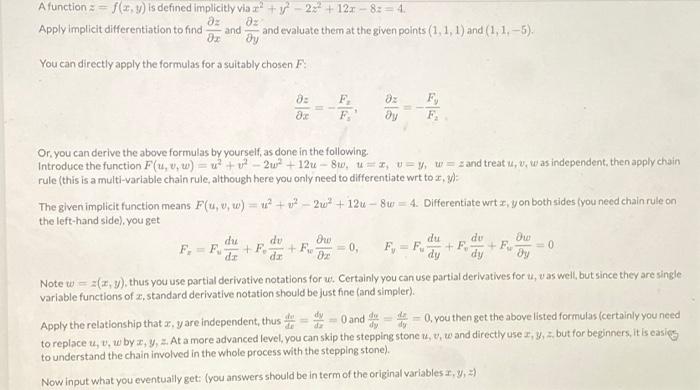 Solved A function z= f(x, y) is defined implicitly via x² + | Chegg.com
