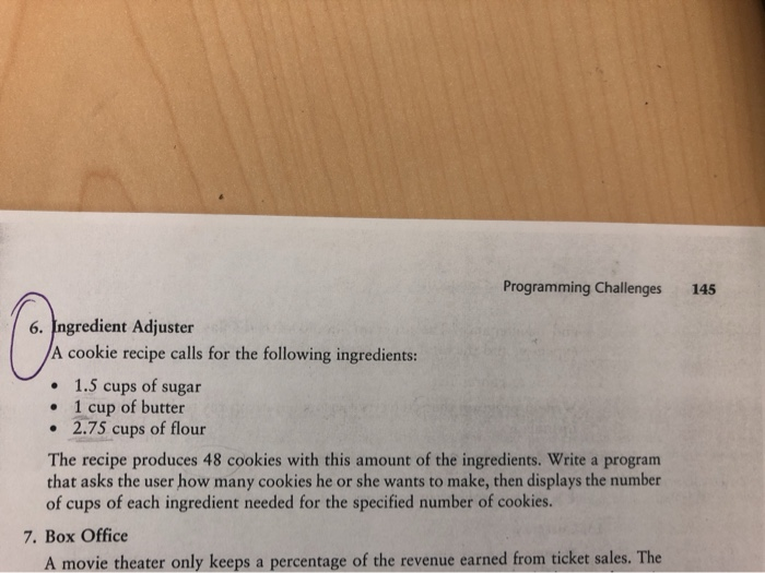 Solved Programming Challenges 145 6. Ingredient Adjuster A | Chegg.com