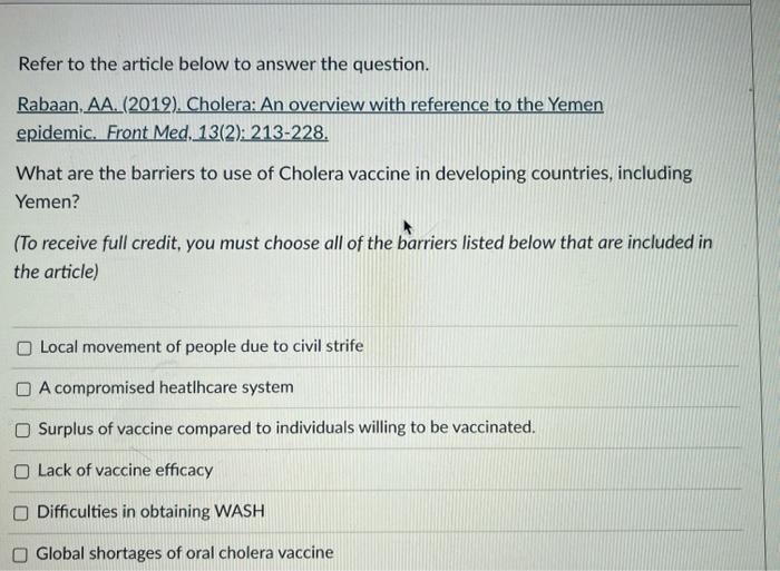 Solved Refer to the article below to answer the question. | Chegg.com