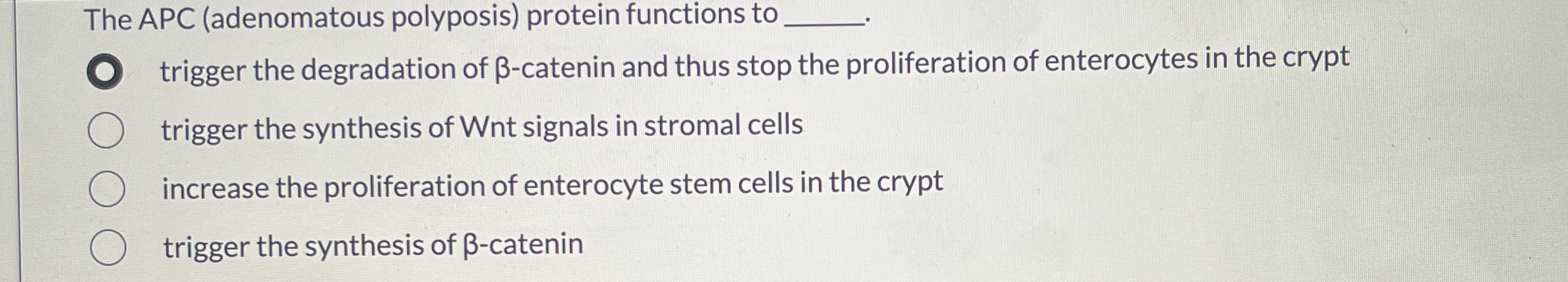 Solved The APC (adenomatous polyposis) ﻿protein functions | Chegg.com