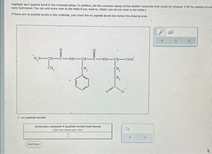 Solved Highlight each peptide bond in the molecule below, In | Chegg.com