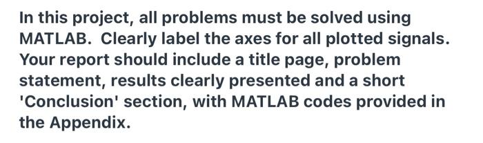Solved In this project, all problems must be solved using | Chegg.com