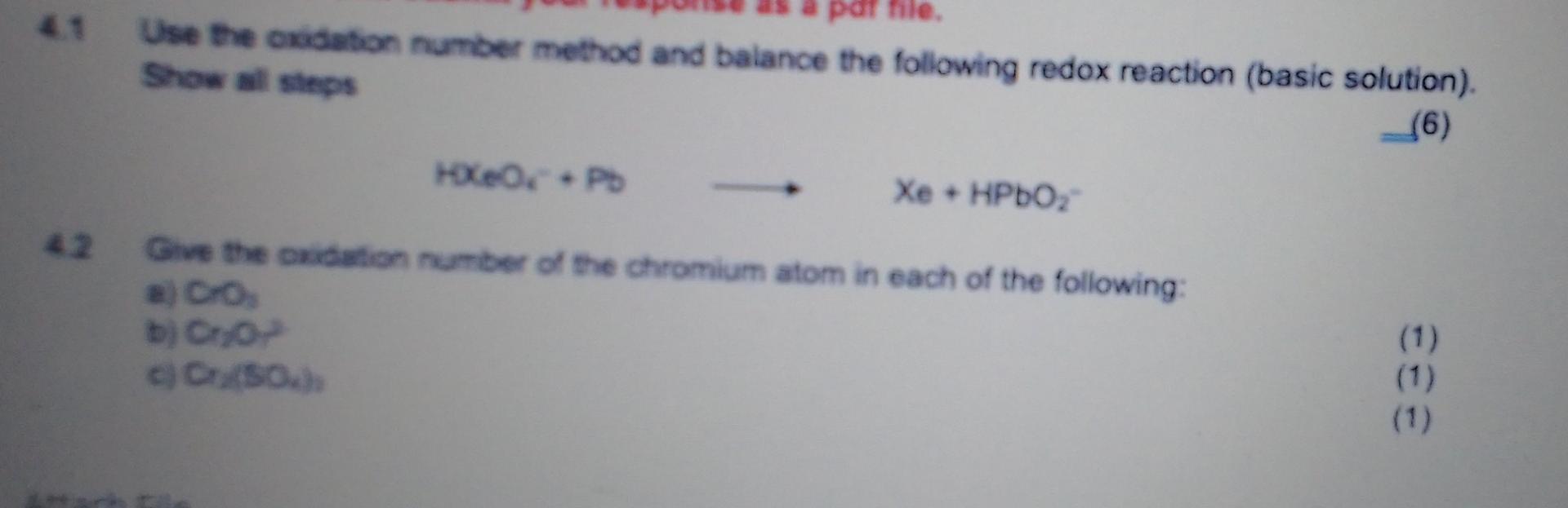 Solved Por file, 41 Use the oxidation number method and | Chegg.com