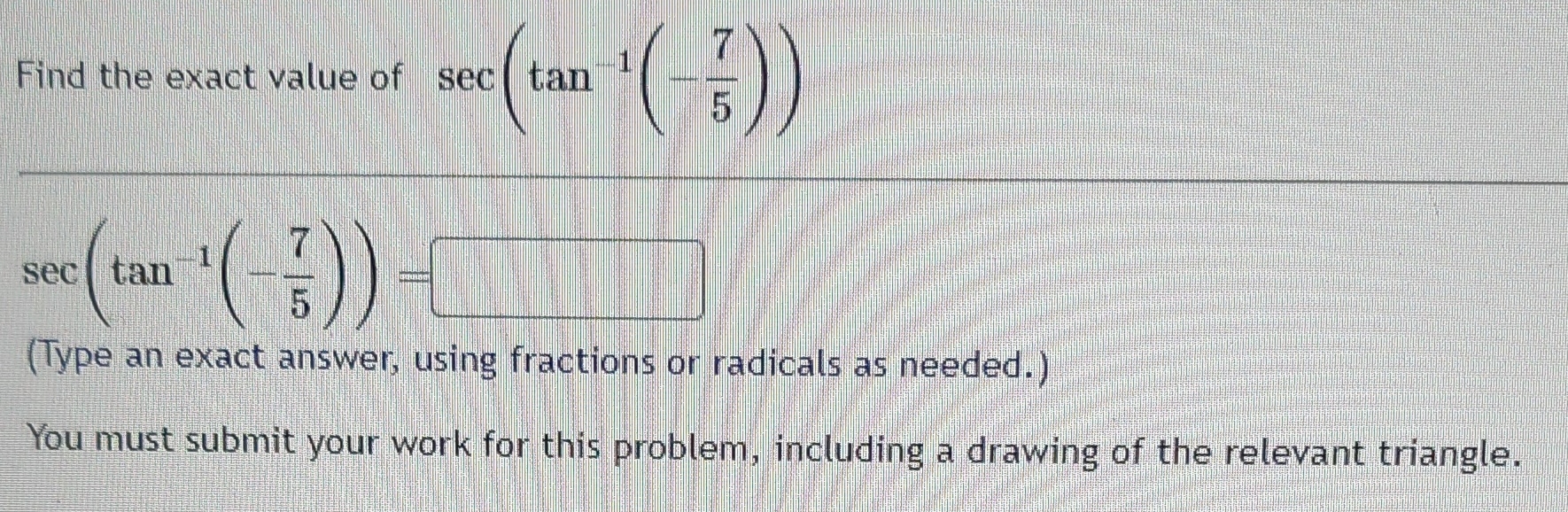 Solved Find the exact value of | Chegg.com