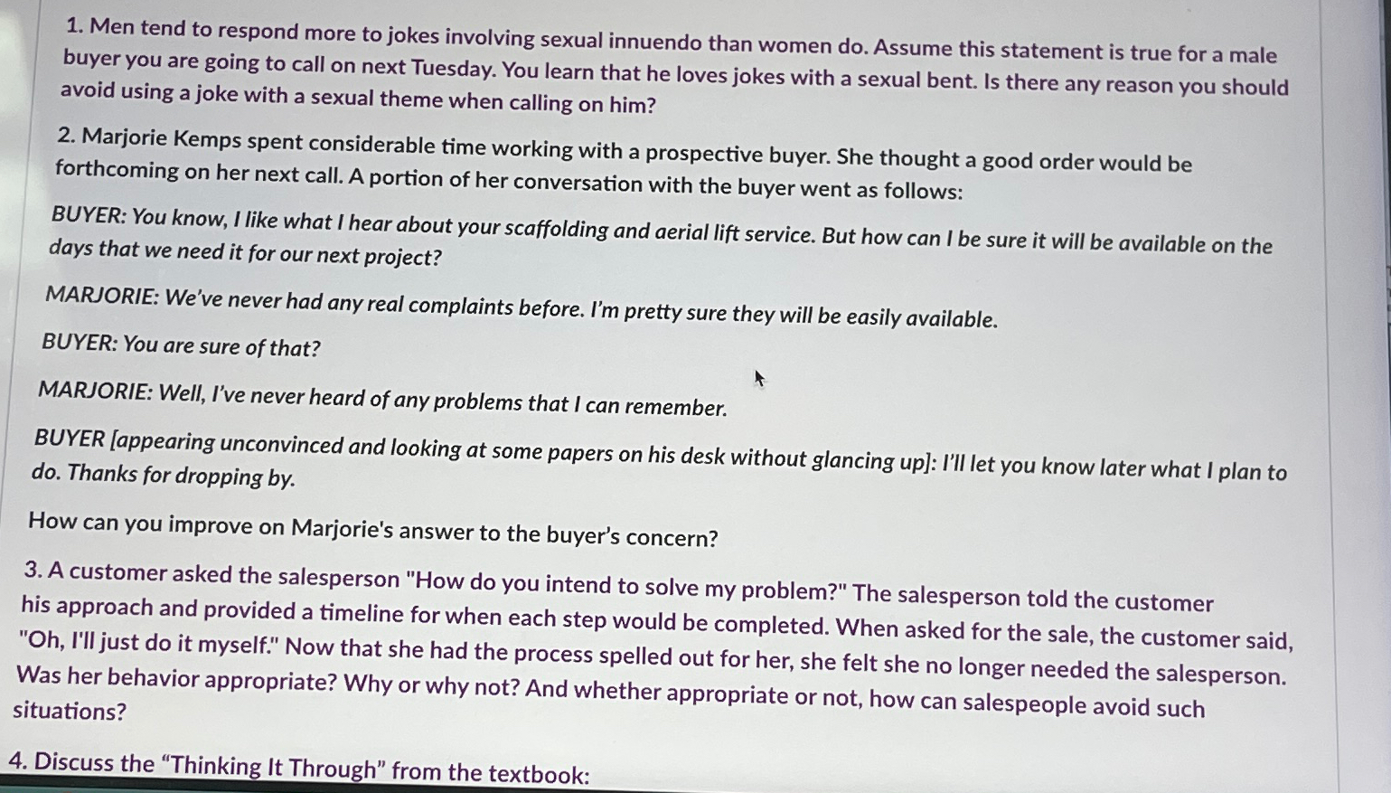 Solved Men tend to respond more to jokes involving sexual | Chegg.com