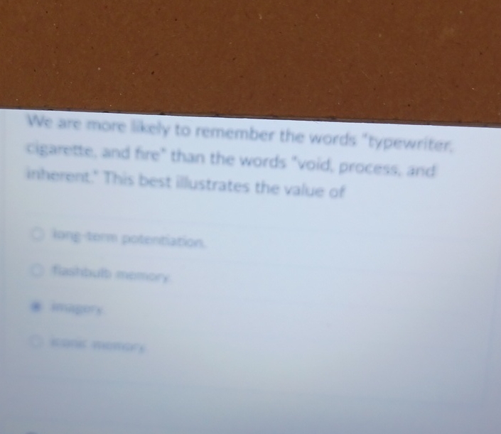Solved We are more likely to remember the words "typewriter. | Chegg.com