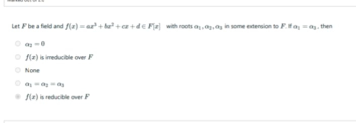 Solved Let F ﻿be a field and f(x)=ax3+bx2+cx+dinF[x] ﻿with | Chegg.com