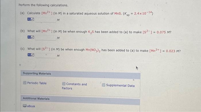 Solved Perform the following calculations. (a) Calculate | Chegg.com