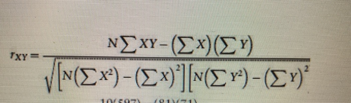 Solved Hi i used pearson R formula but after plugging | Chegg.com
