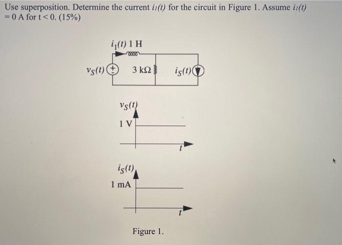 Solved Use superposition. Determine the current i il (t) for | Chegg.com