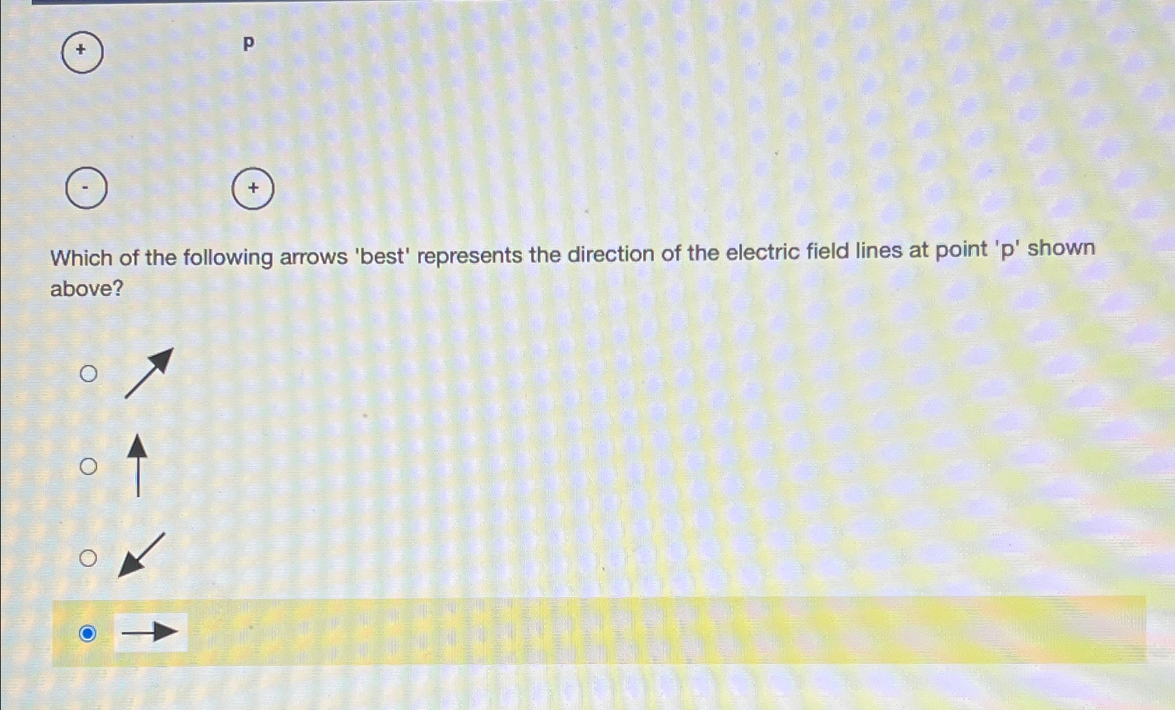 Solved pWhich of the following arrows 'best' represents the | Chegg.com