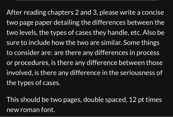 After reading chapters 2 and 3 , please write a | Chegg.com
