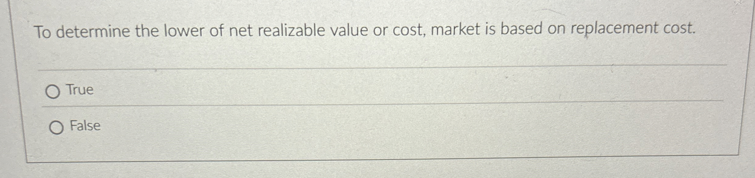 Solved To determine the lower of net realizable value or | Chegg.com