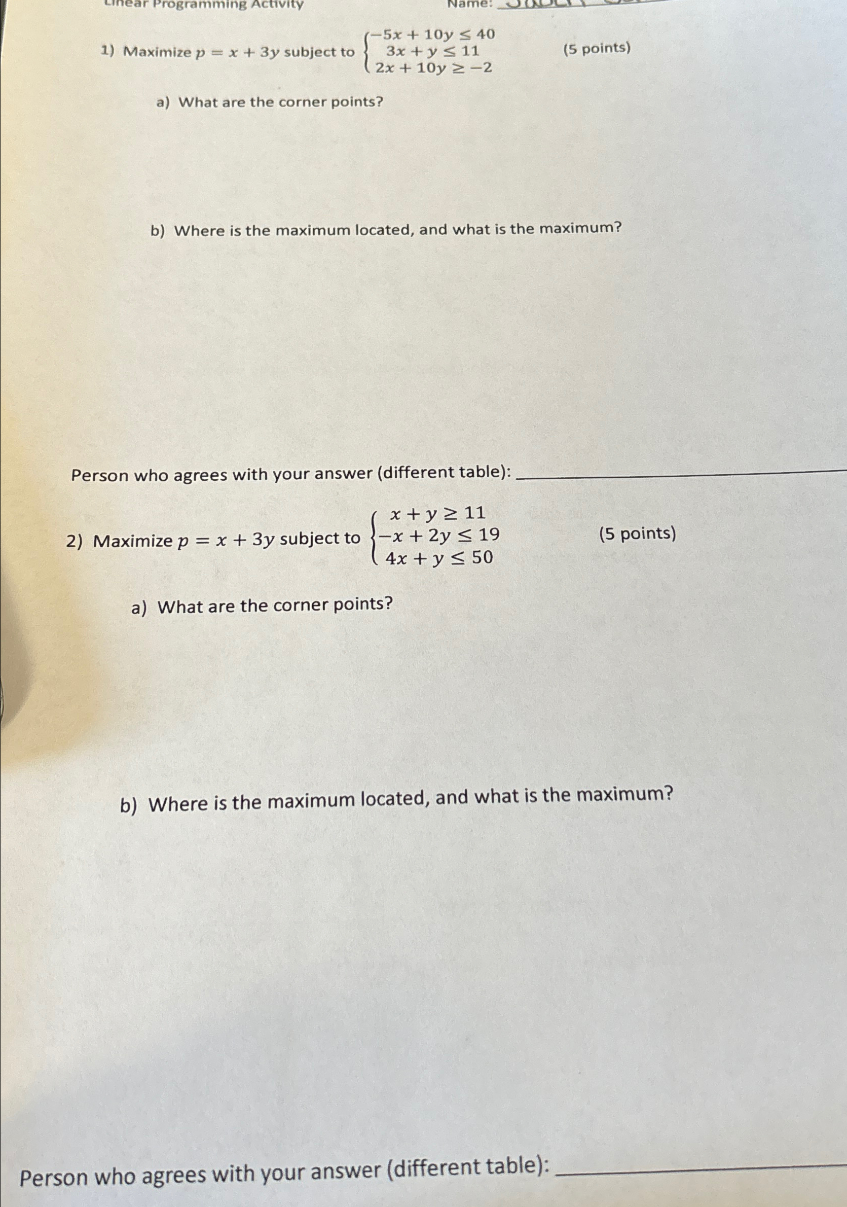 Solved Maximize p=x+3y ﻿subject to | Chegg.com