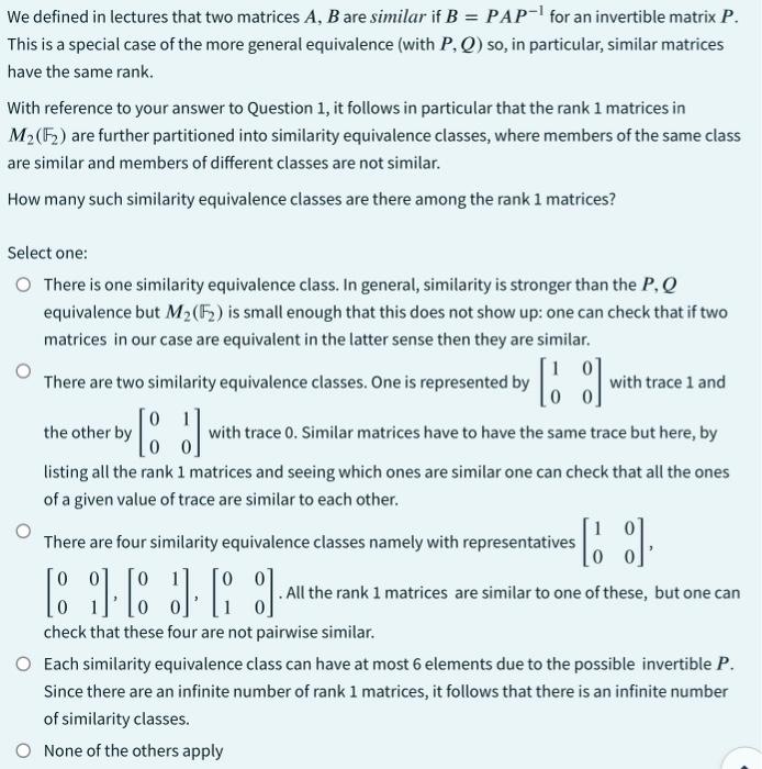 Solved Let A=(aij) be a 3×3 matrix over a field K. Then the | Chegg.com