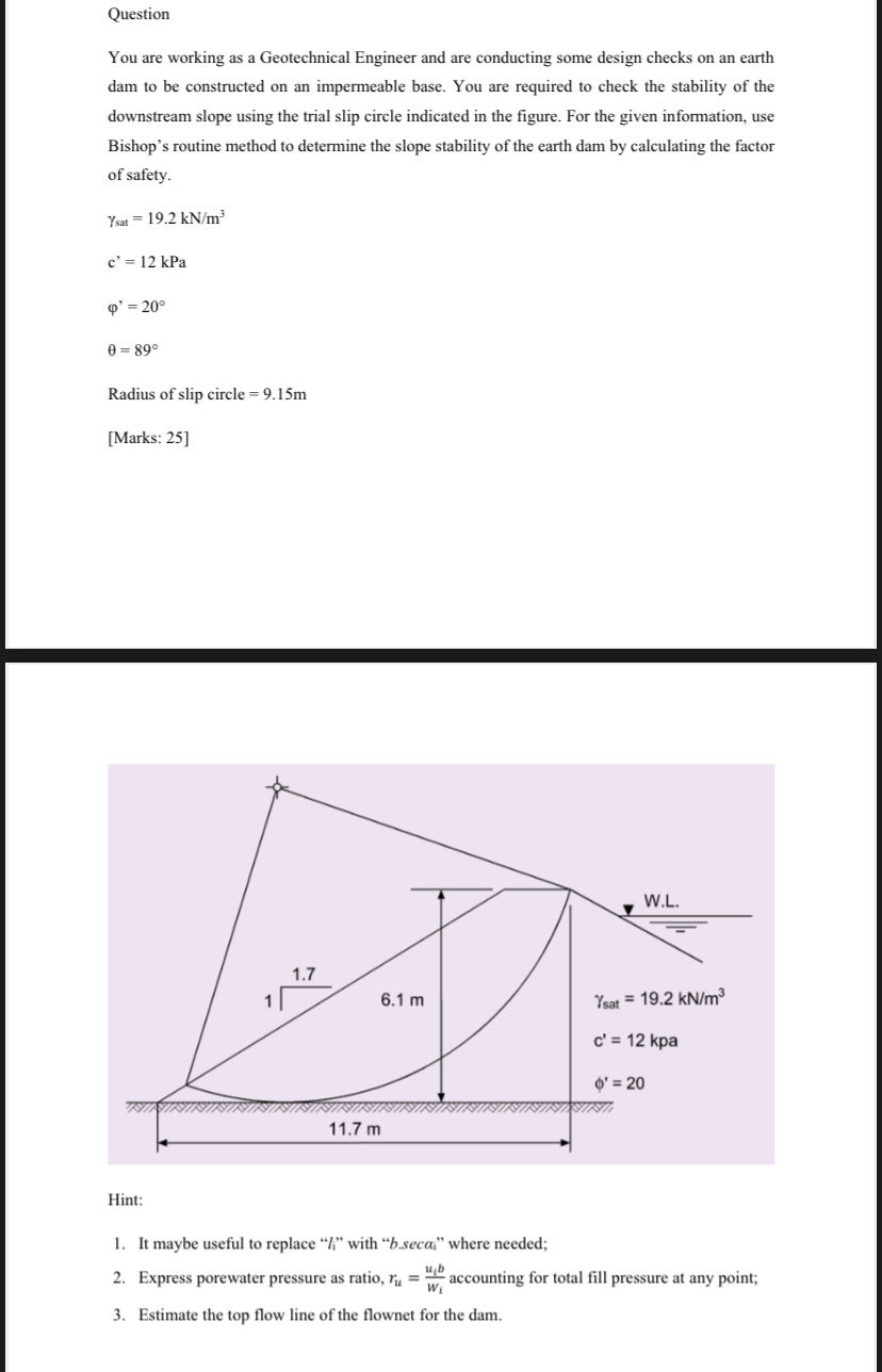Solved QuestionYou are working as a Geotechnical Engineer | Chegg.com