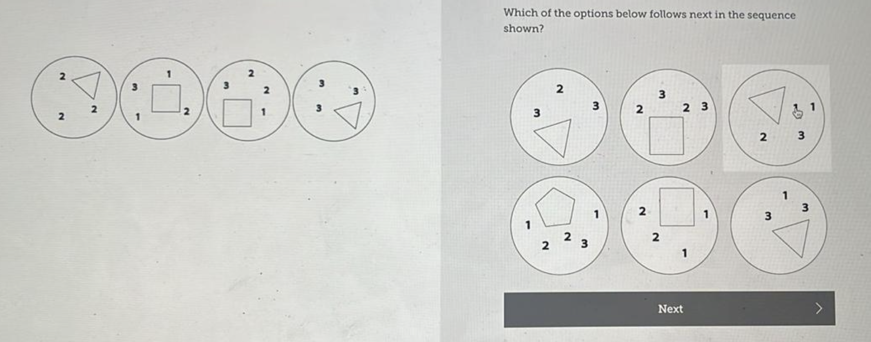 Solved Which of the options below follows next in the | Chegg.com