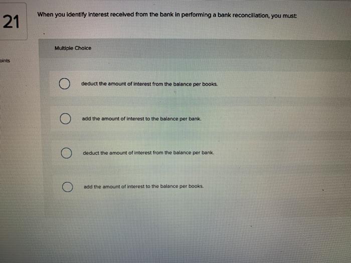 Solved When you Identify Interest received from the bank in | Chegg.com