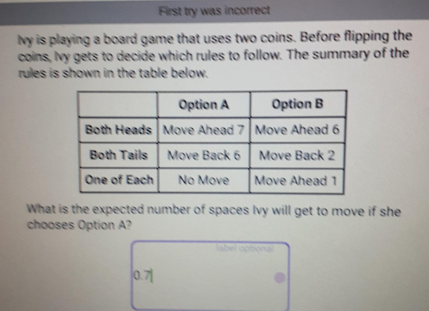 Solved My is playing a board game that uses two coins. | Chegg.com