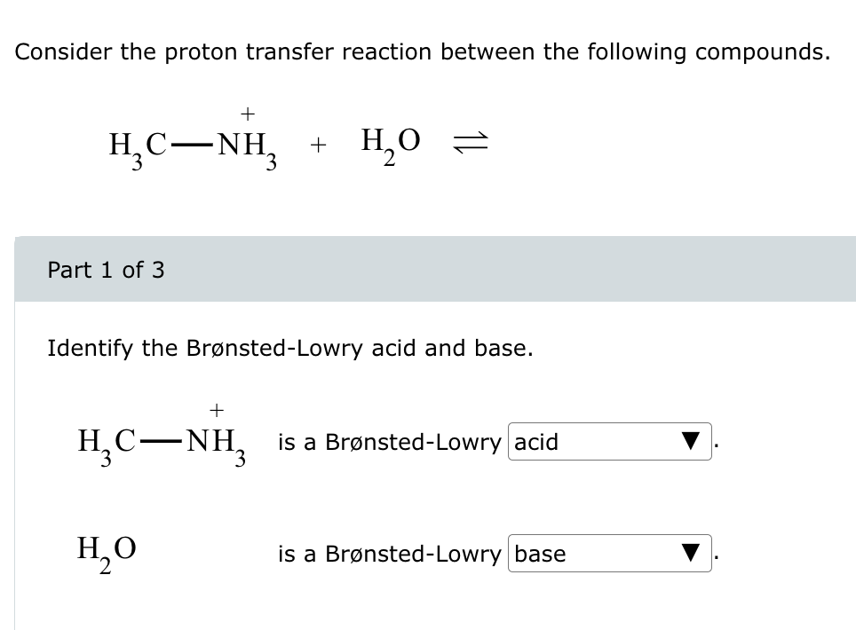 Consider the proton transfer reaction between the | Chegg.com